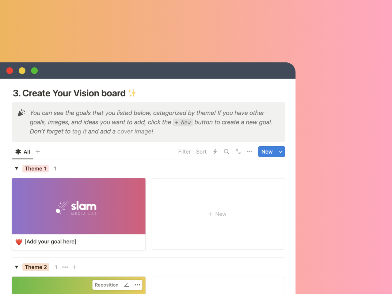 Find Inspo with Slam’s Notion Vision Board Template | Slam Media Lab